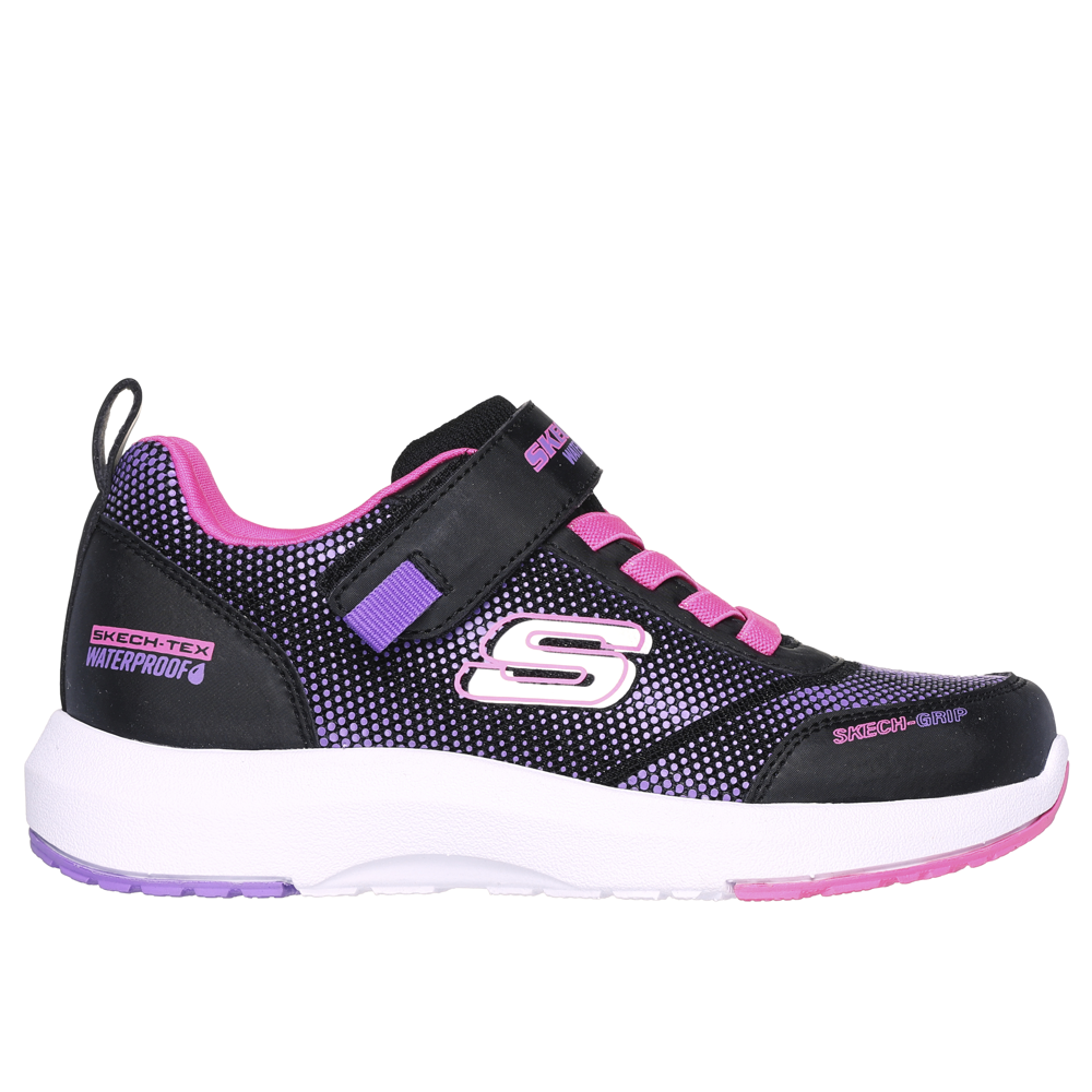 Skechers Dynamic Tread Journey Time Black Hot Pink Trainers