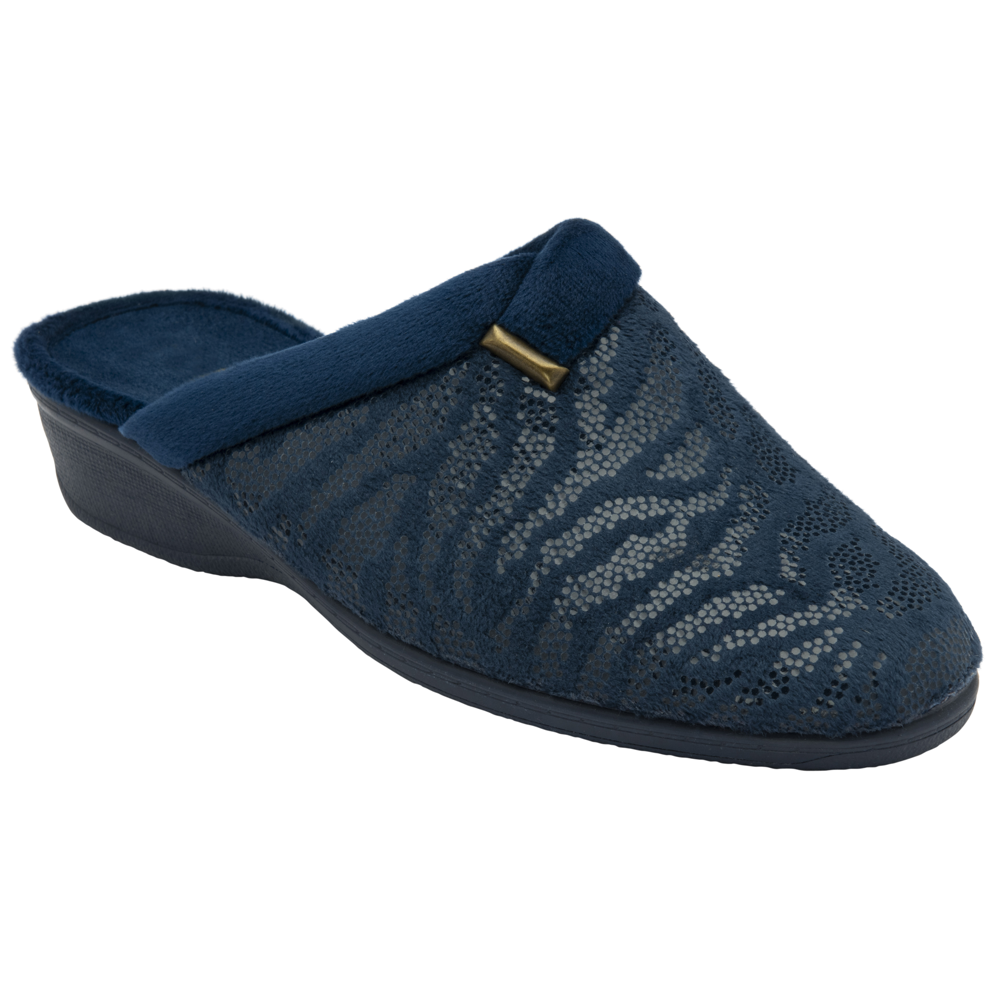 Lotus Gracia Navy Slippers Gibbs Shoes